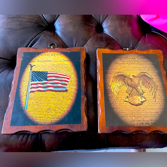 Vintage America | Accents | Two American Wooden Signs Hang Or Display ...